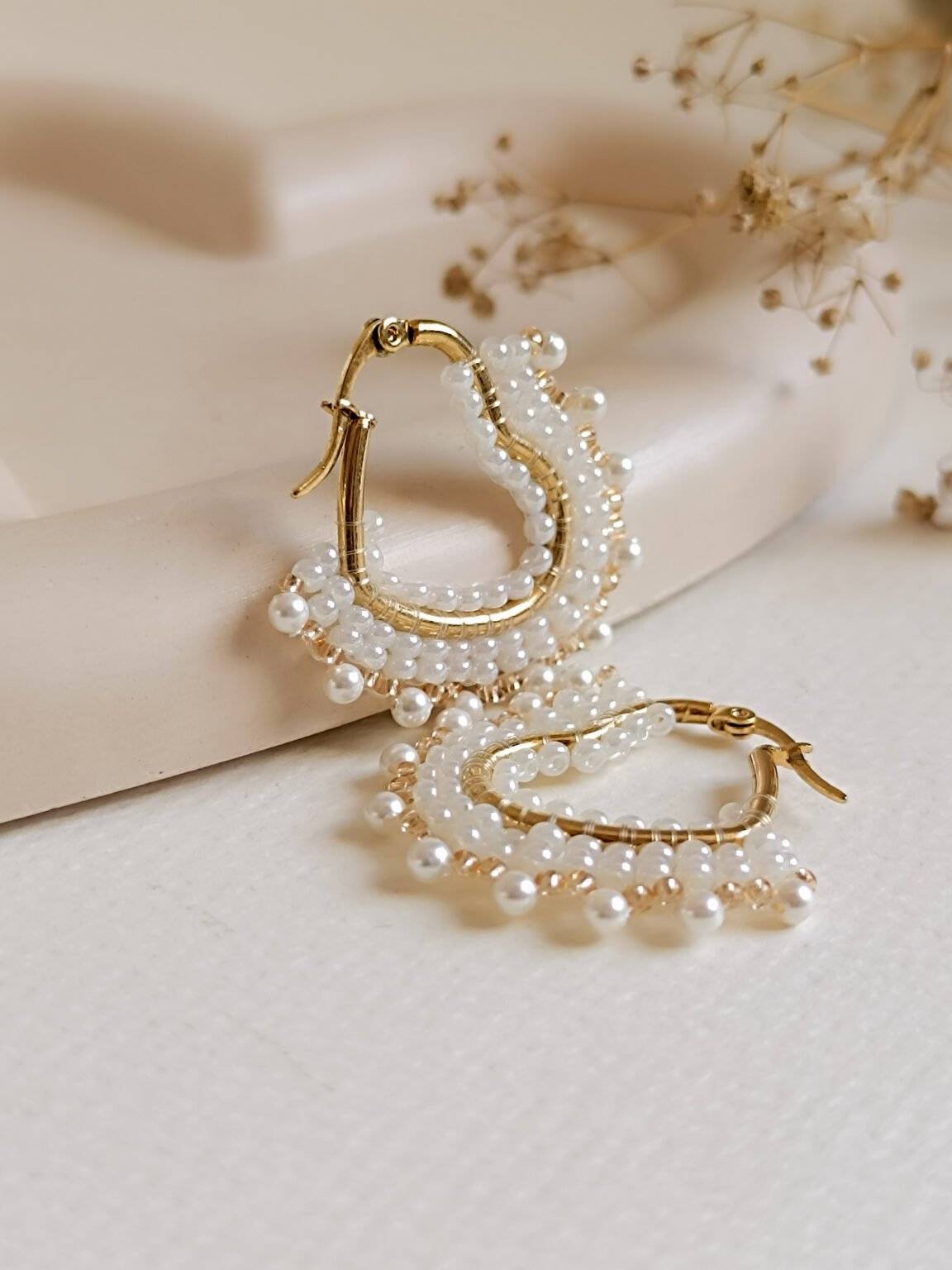 Argollas Shell Corazón - Juru Joyería